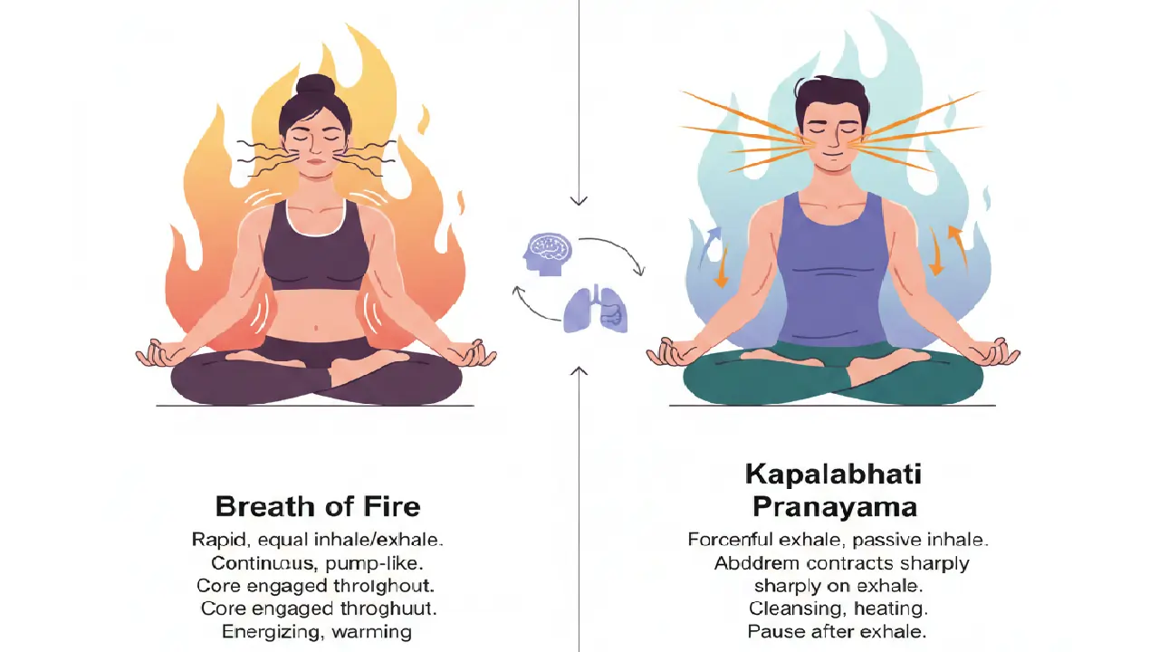 Breath of Fire vs Kapalabhati Pranayama Differences, Benefits,